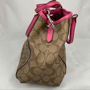 Coach | Bags | Coach Signature Canvas And Pink Satchel | Poshmark